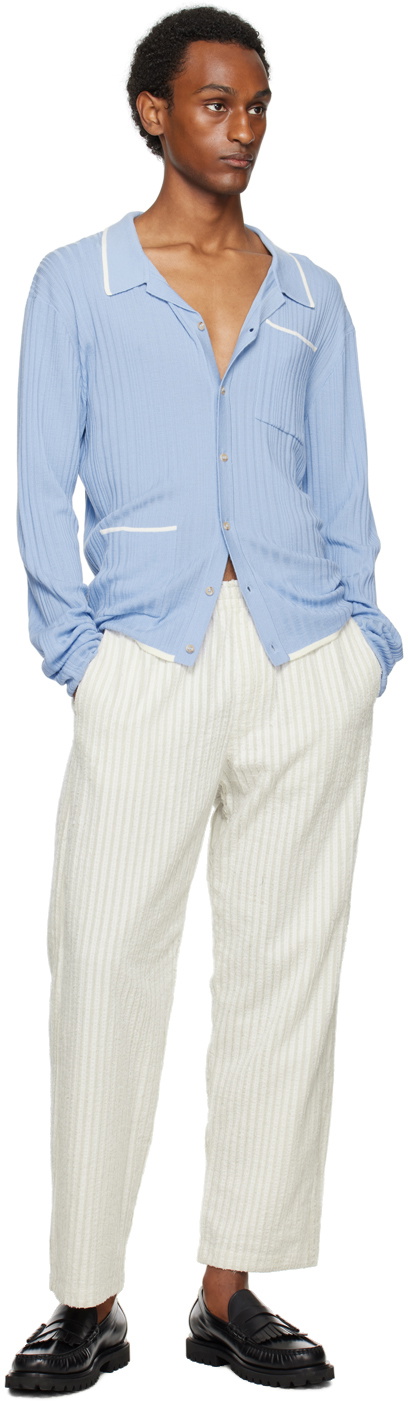 King & Tuckfield Blue Irregular Rib Shirt King and Tuckfield