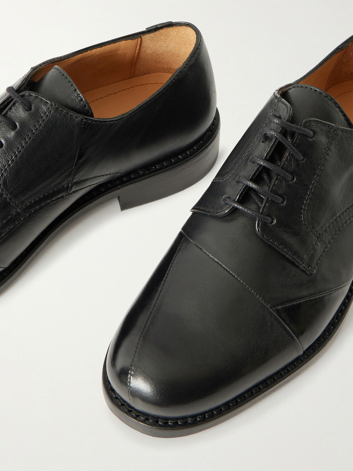 Our Legacy - Patched Parade Leather Derby Shoes - Black Our Legacy