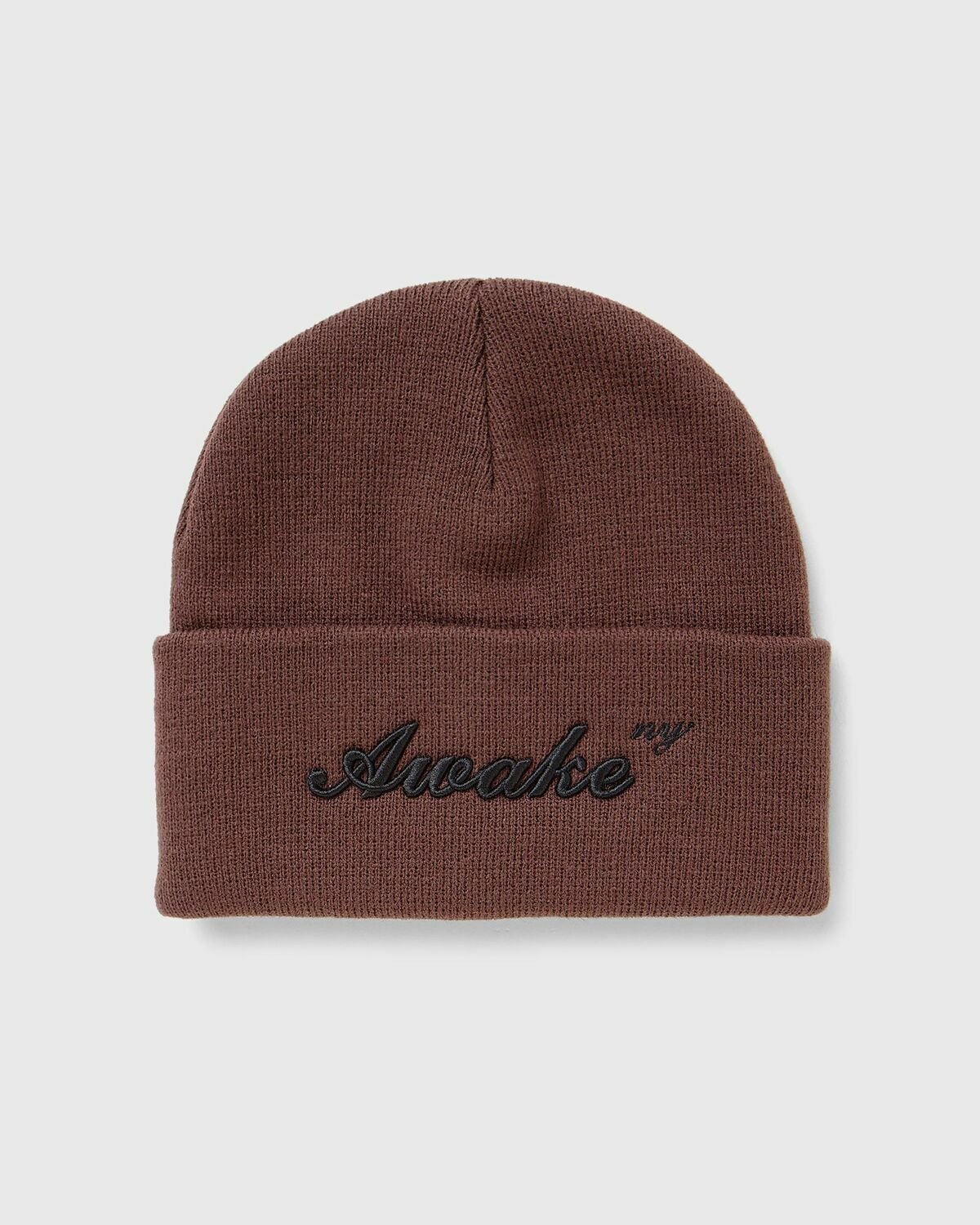 Awake Awake Script Logo Beanie Brown Beanies Awake NY