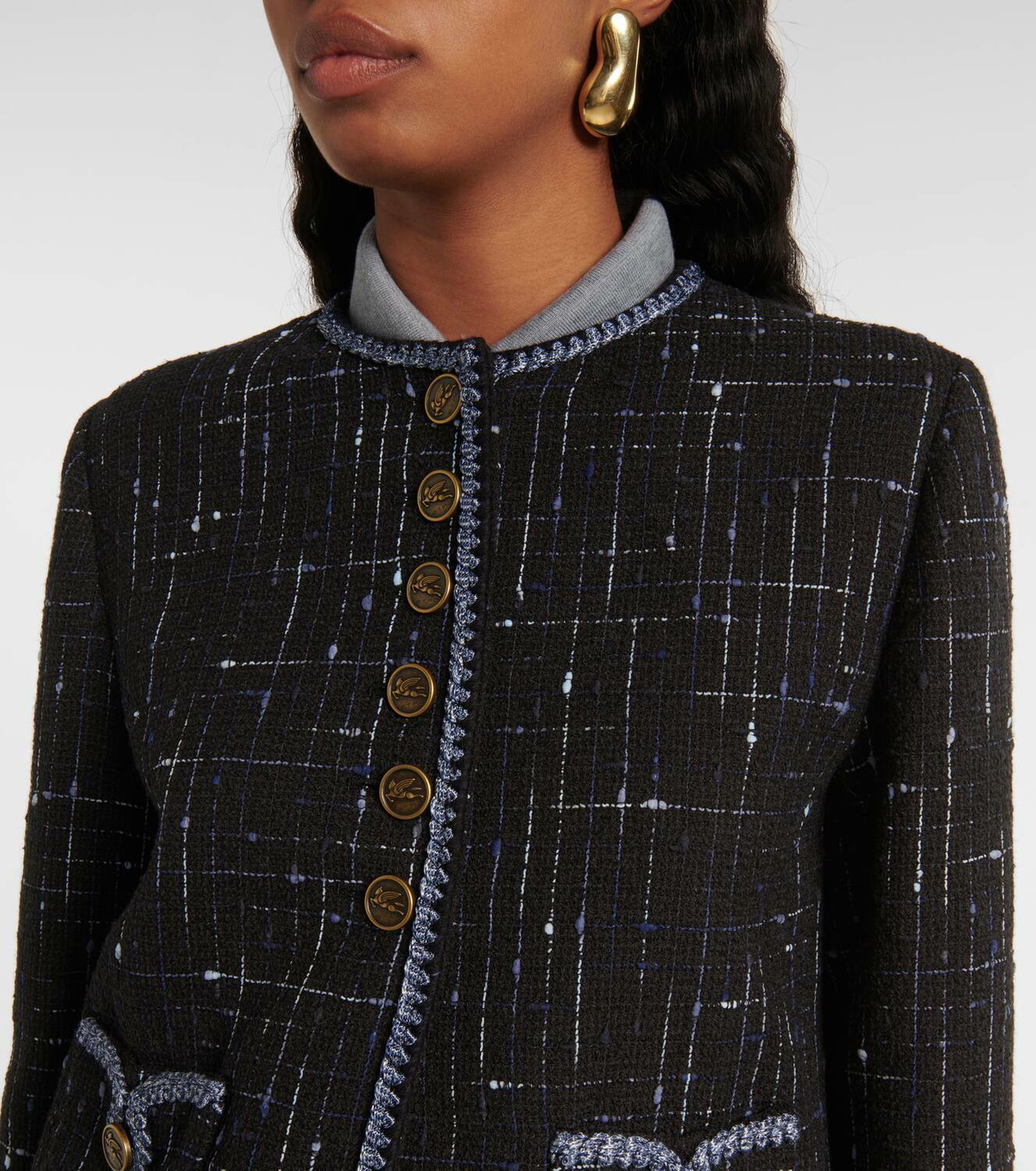 Etro Cotton and linen-blend tweed jacket Etro