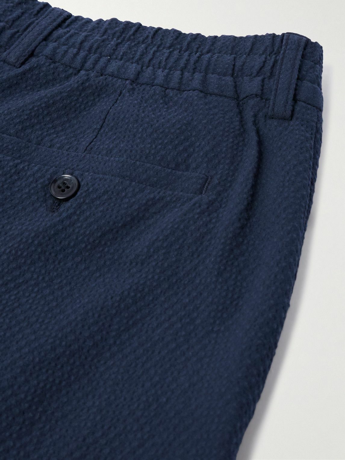 NN07 - Billie 1040 Straight-Leg Organic Cotton-Blend Seersucker Trousers - Blue NN07