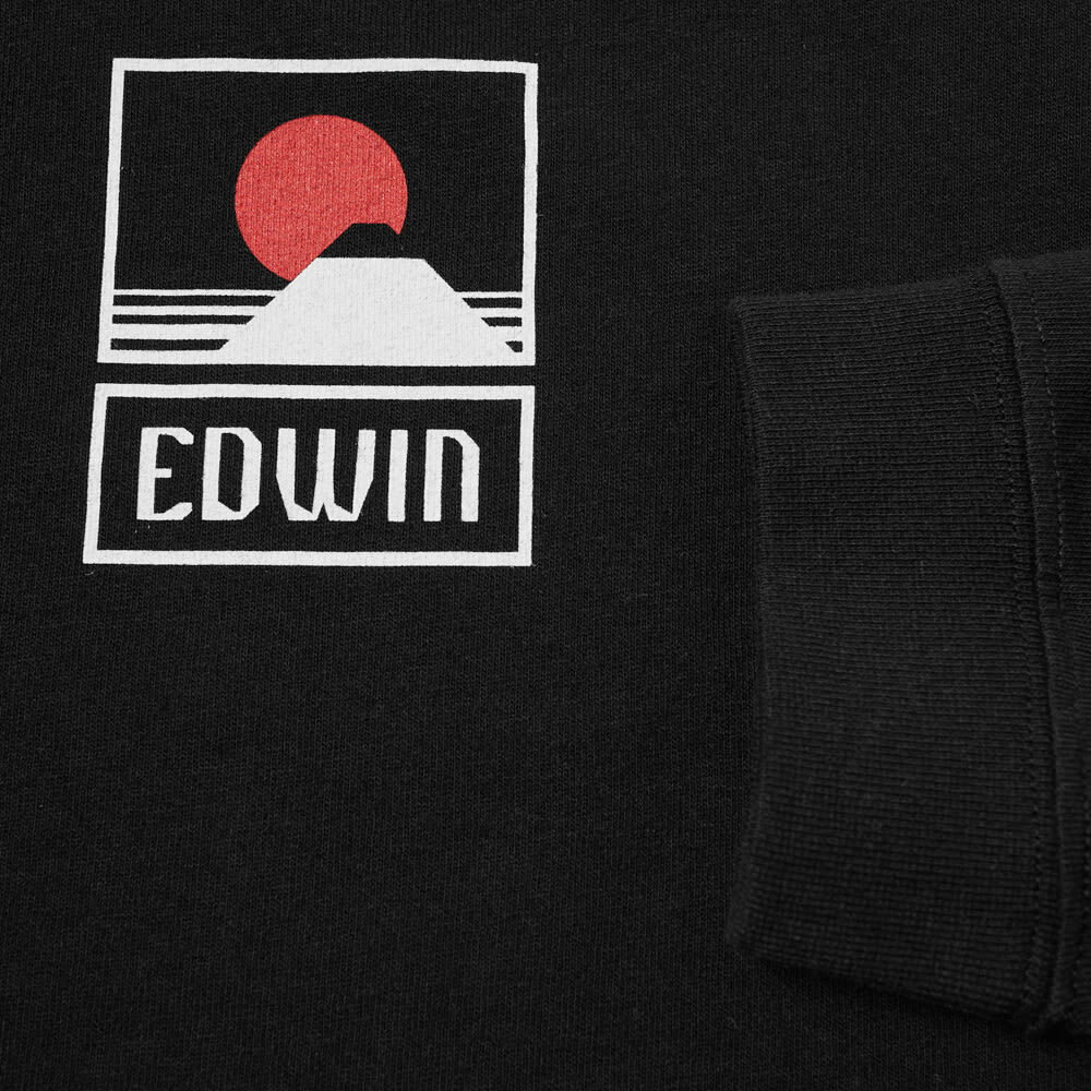 Edwin Men's Long Sleeve Sunset on Mt. Fuji T-Shirt in Ebony Edwin