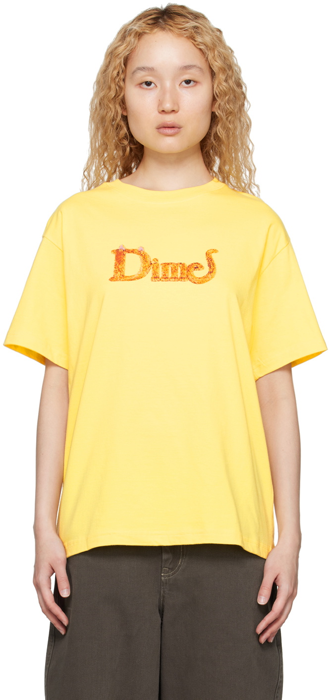 Dime Yellow Classic Cat T-Shirt Dime