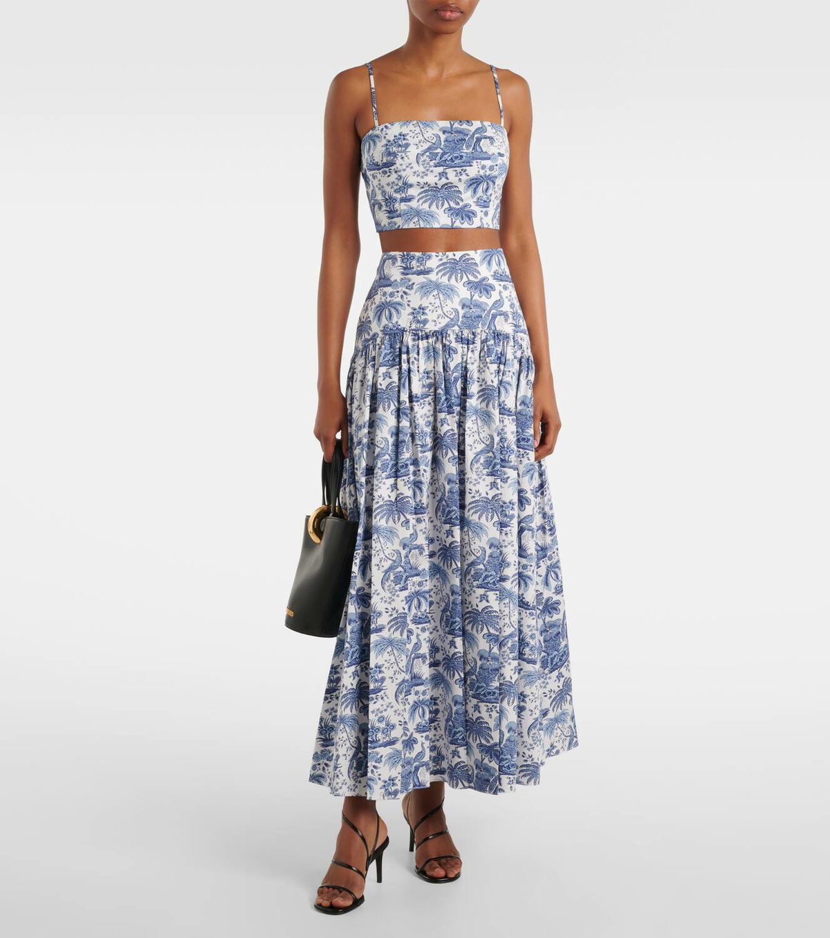 Staud Federico printed cotton crop top Staud