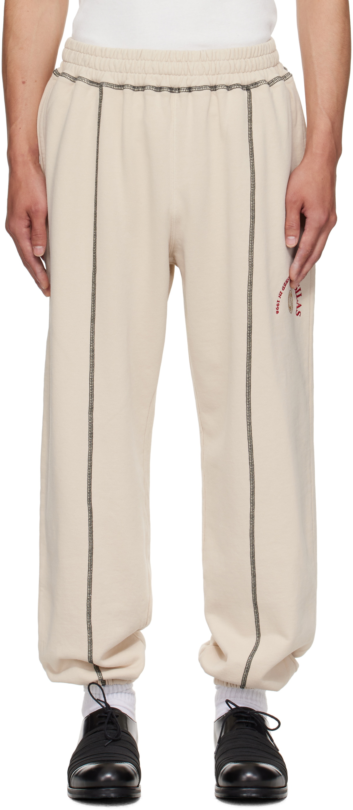 Silas Off-White Embroidered-Logo Sweatpants