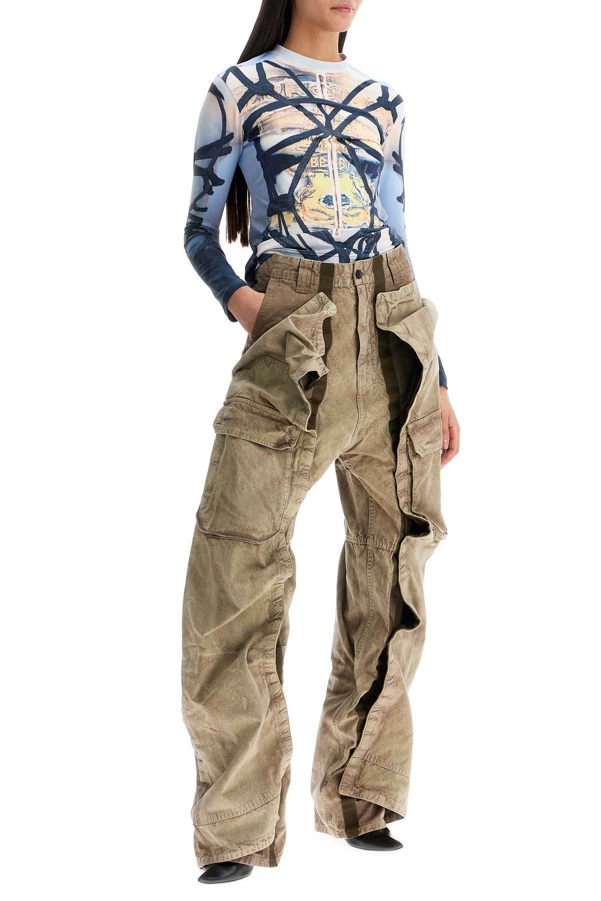 Y PROJECT velcro cargo pants with Khaki Y/Project