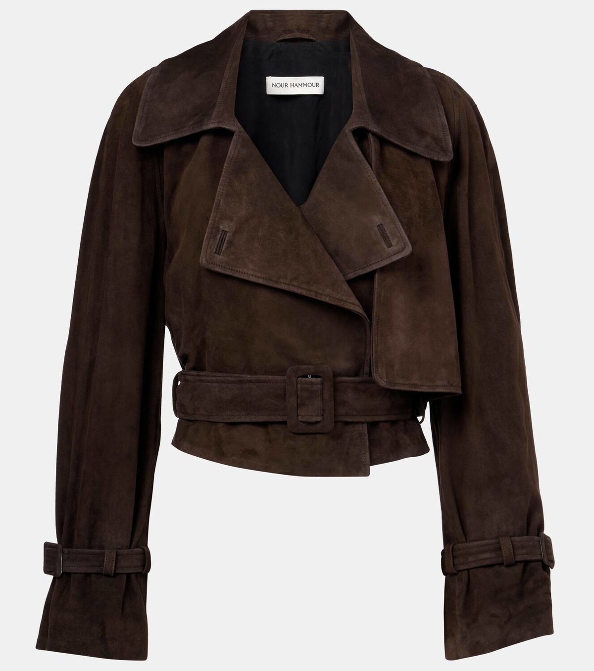 Nour Hammour Hatti cropped suede jacket Nour Hammour