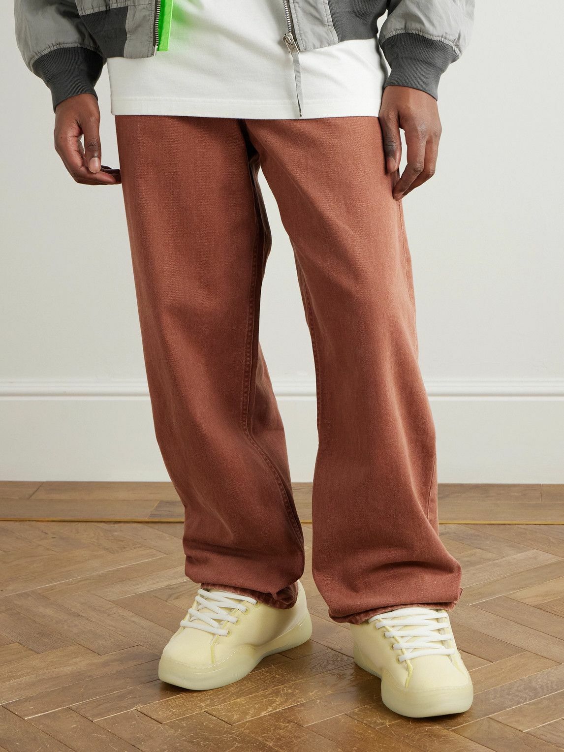 ERL - Vamp Faux Shearling-Lined Jersey Sneakers - Neutrals ERL