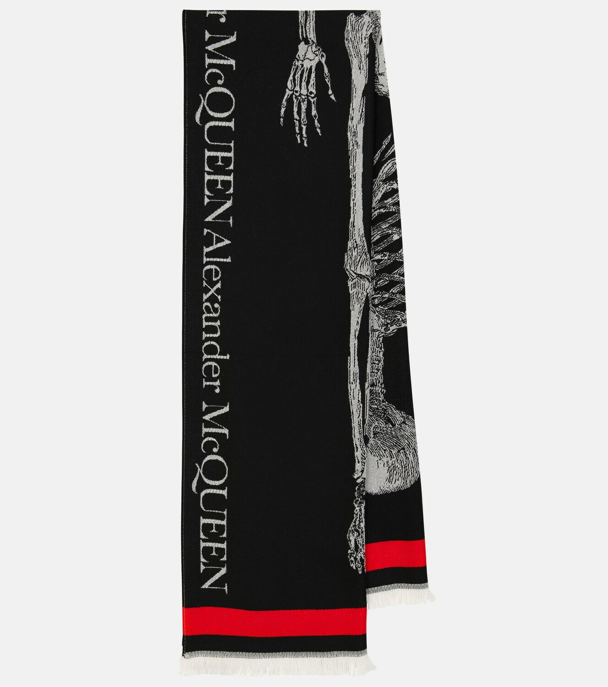 Alexander McQueen Skeleton printed wool scarf Alexander McQueen