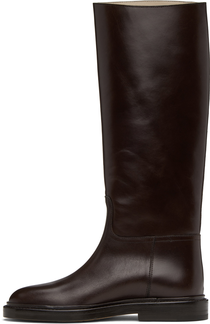 Legres Burgundy Leather Riding Boots Legres