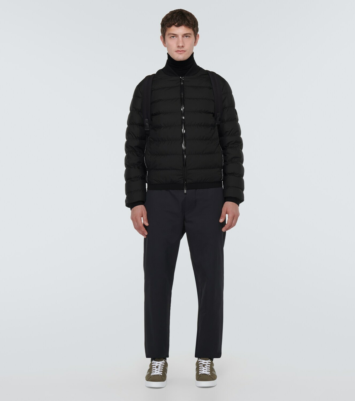 Moncler Monaco suede and leather sneakers Moncler