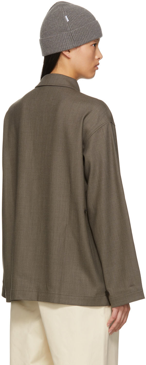 Studio Nicholson Brown Clay Military Overshirt Jacket Studio Nicholson