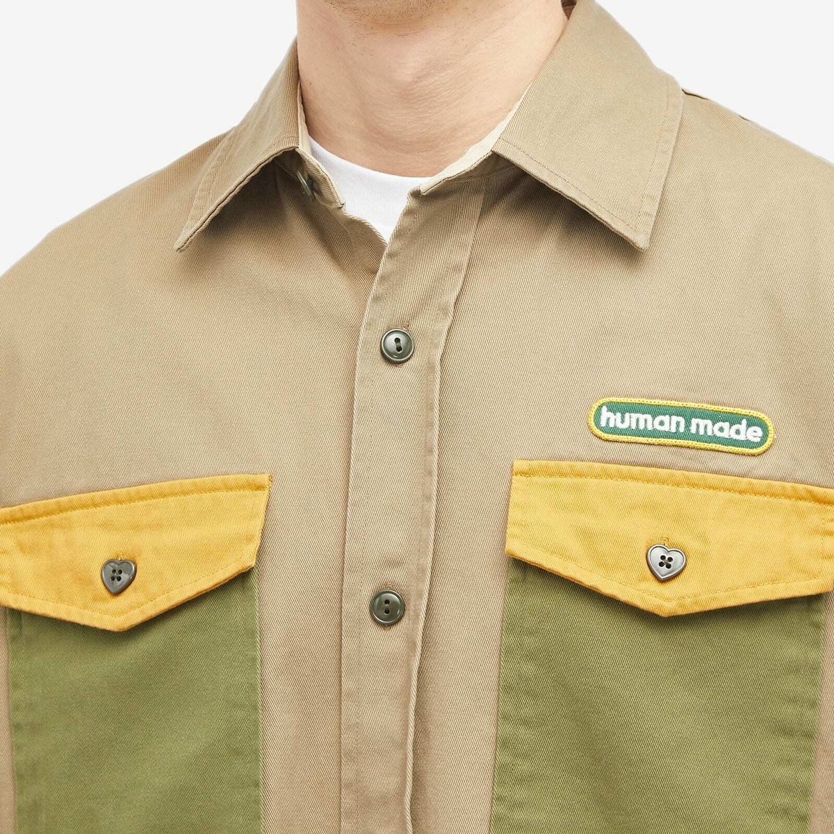 Human Made Men's Crazy Work Over Shirt in Beige Human Made