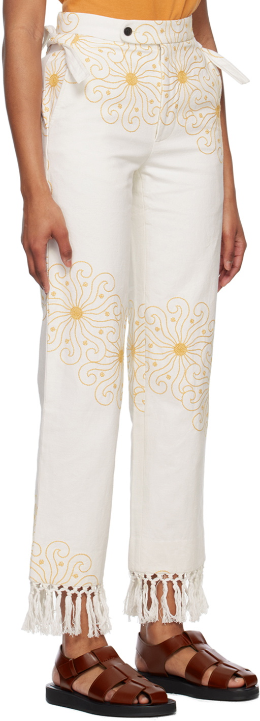 Bode White Soleil Trousers Bode
