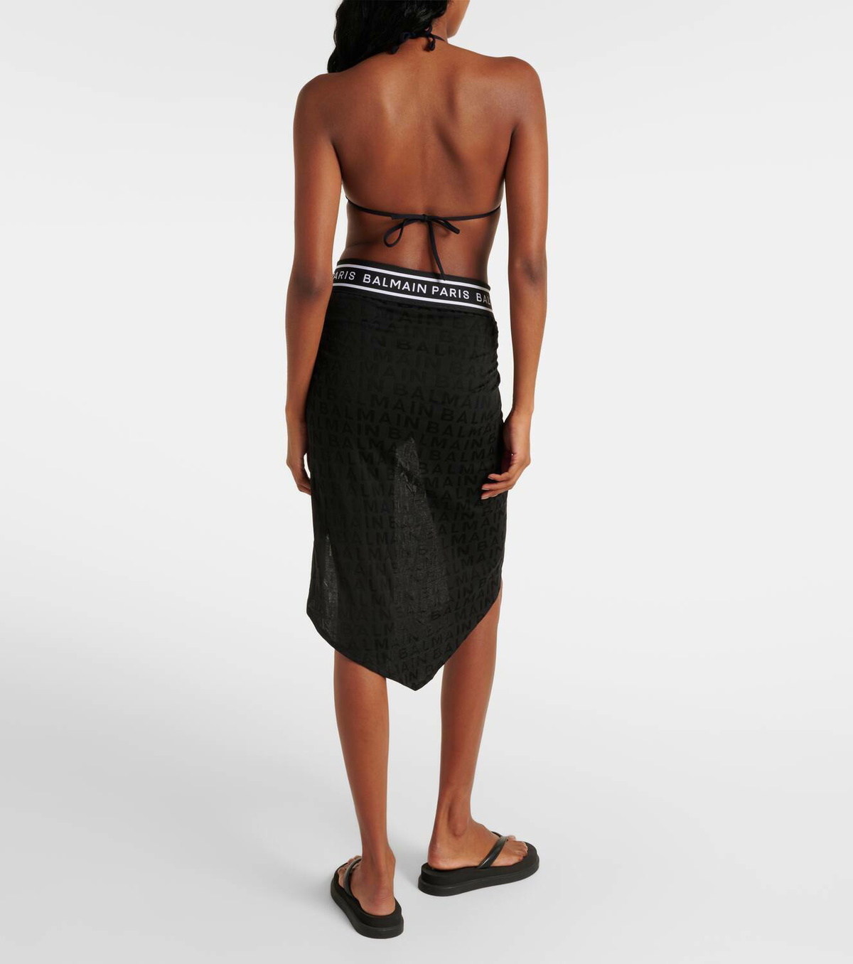 Balmain Logo cotton-blend beach cover-up Balmain
