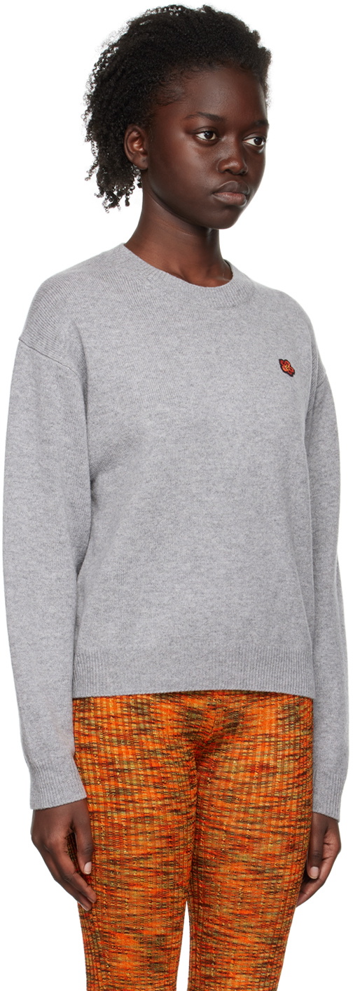 Kenzo Gray Kenzo Paris Embroidered Sweater Kenzo