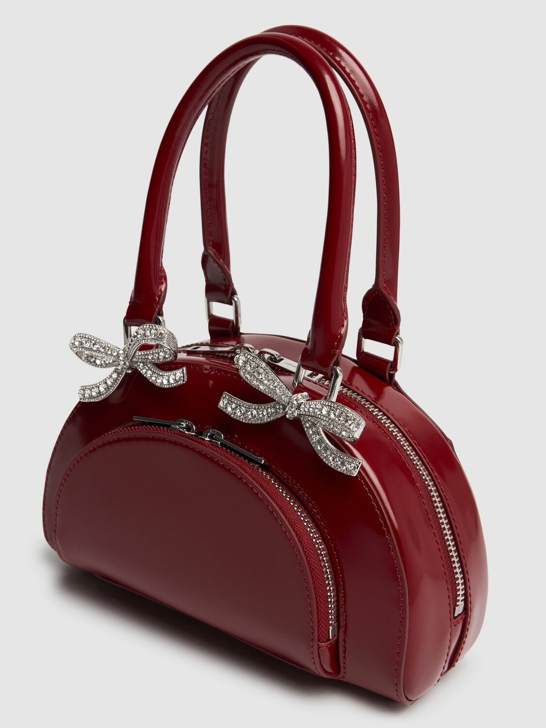 SELF-PORTRAIT Mini Leather Curved Top Handle Bag Self-Portrait
