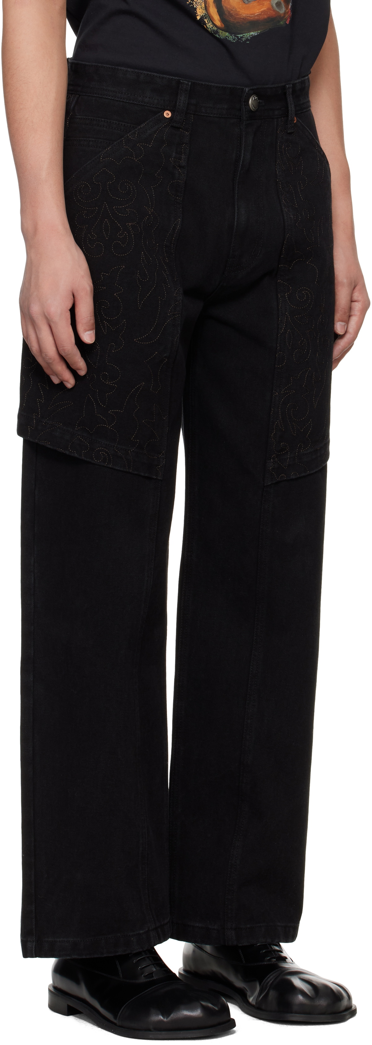 Andersson Bell Black Embroidery Wrap Jeans Andersson Bell
