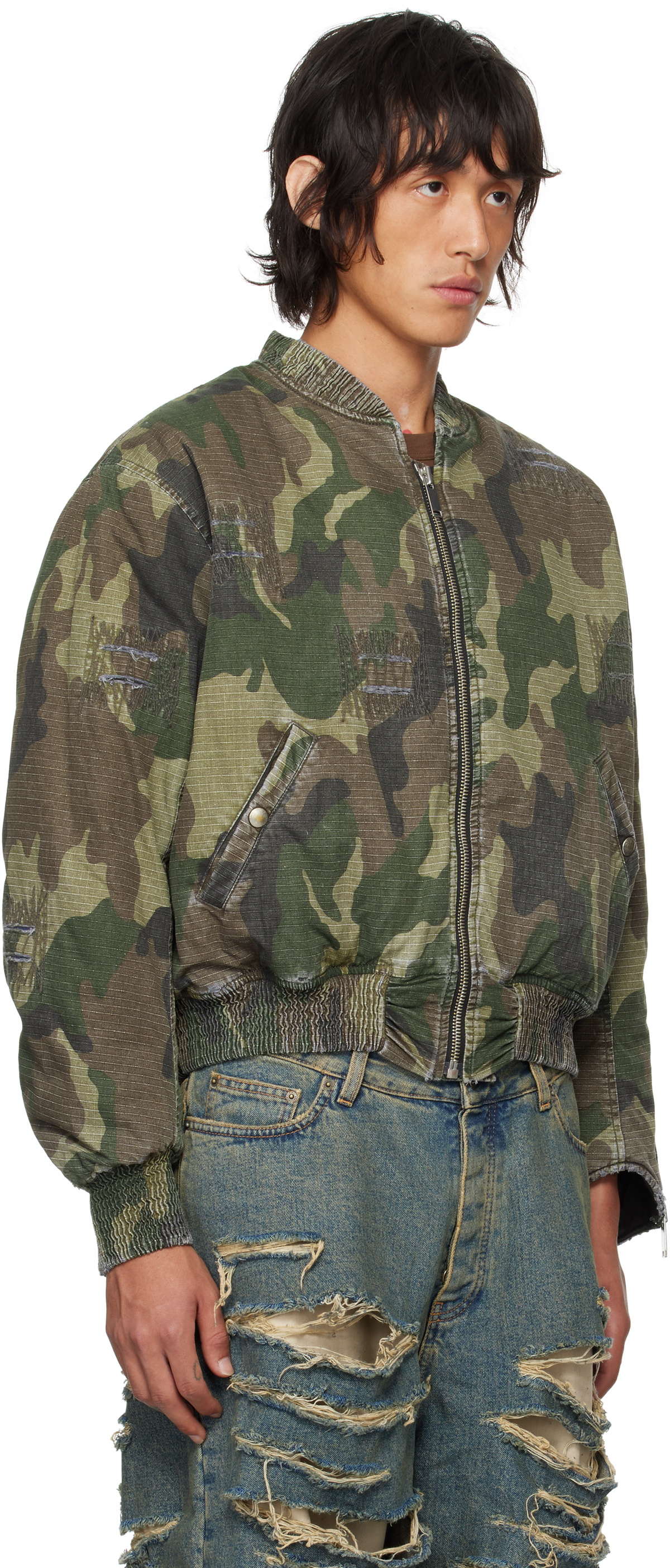 424 Khaki Military Bomber Jacket 424