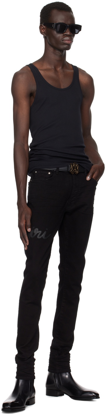 AMIRI Black 'Amiri' Script Logo Jeans Amiri