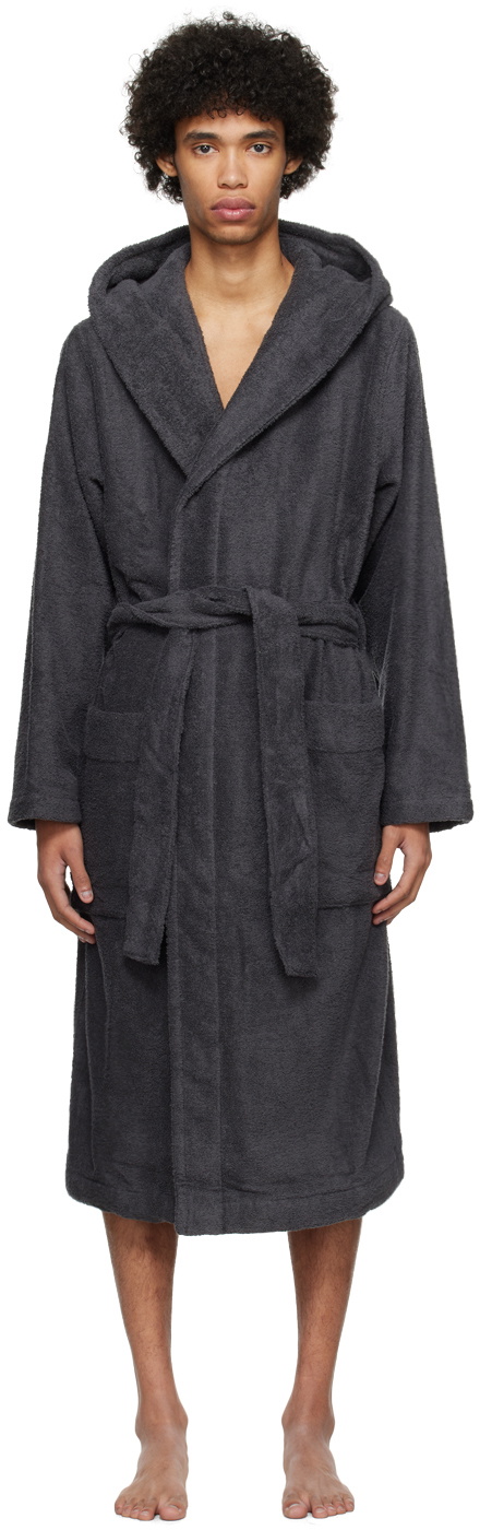 Tekla Gray Hooded Bathrobe Tekla Fabrics