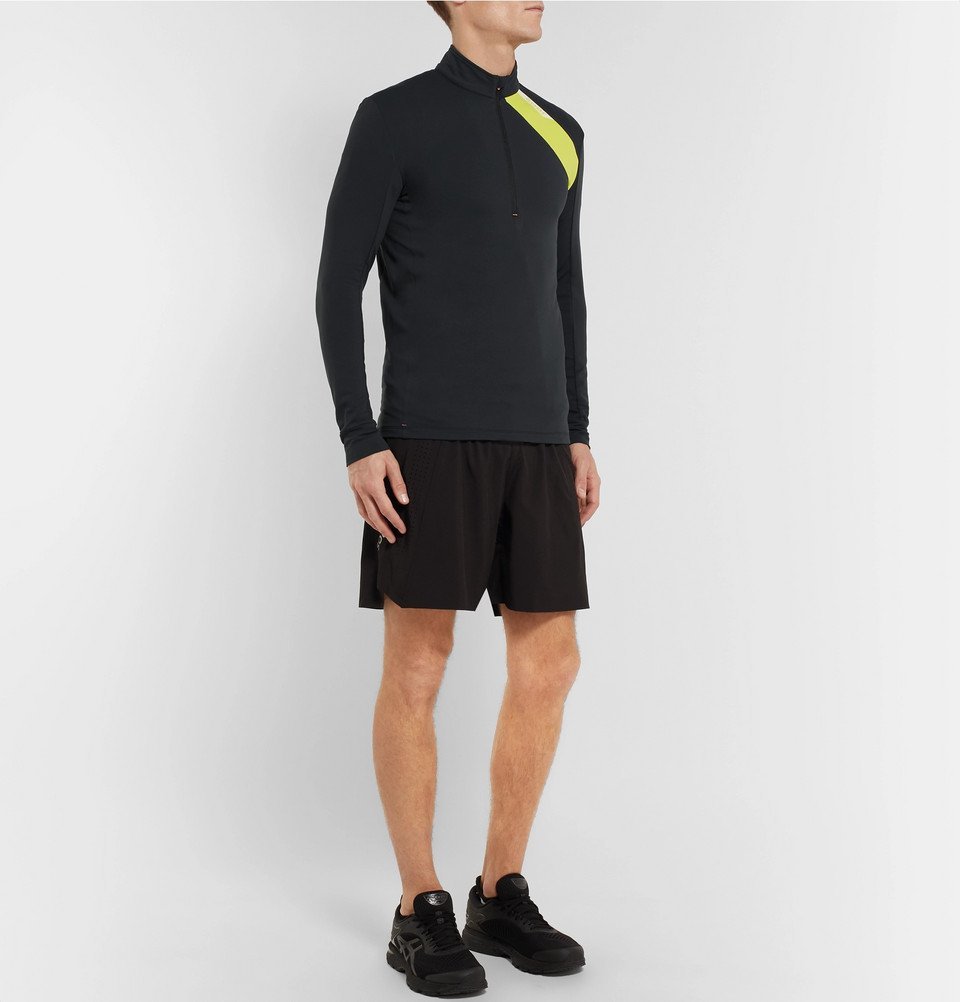 Soar Running - Mid-Temperature Half-Zip Stretch-Jersey Top - Black Soar ...