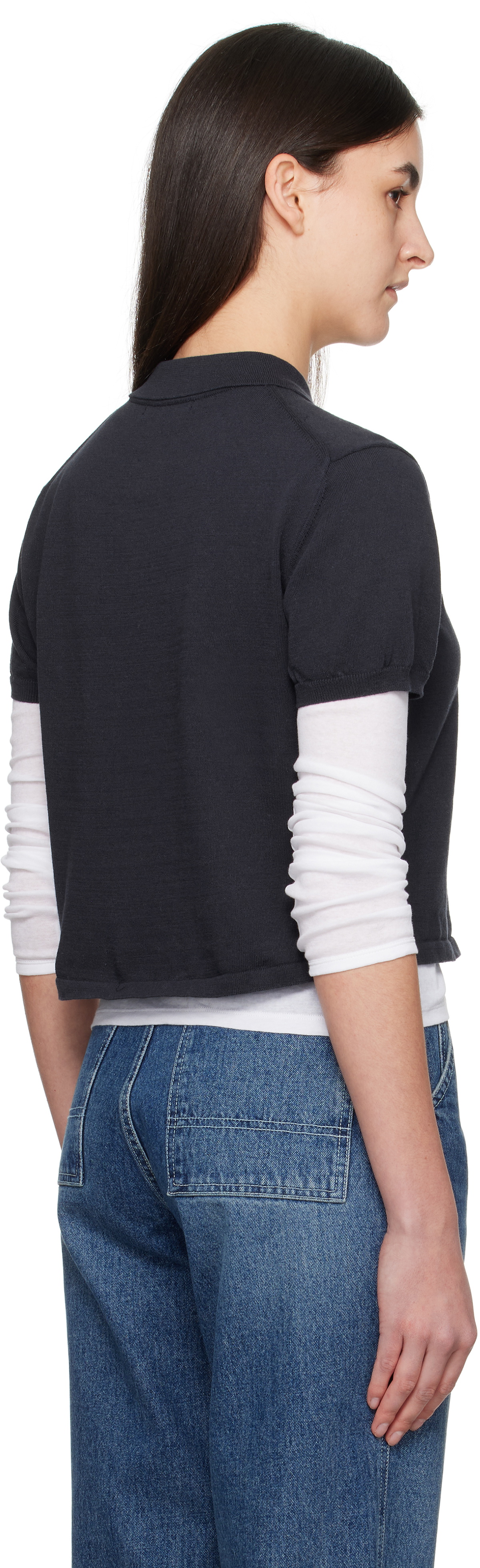 Nothing Written Navy Cotton Knit Polo NOTHING WRITTEN