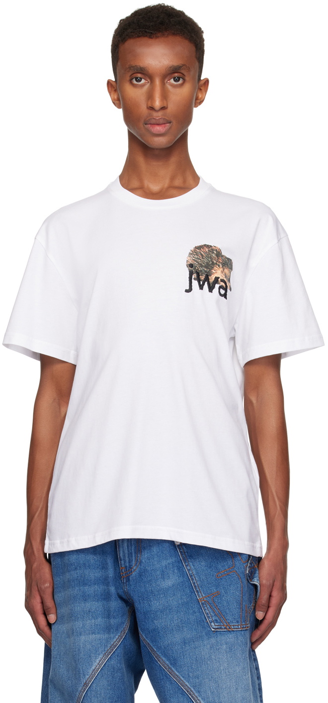 JW Anderson Blue 'JWA' Logo Hedgehog T-shirt JW Anderson