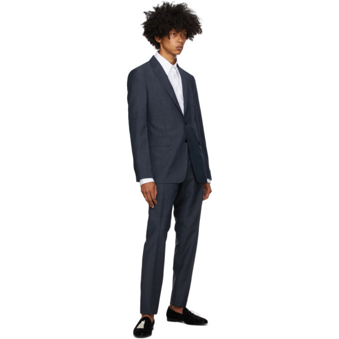 Burberry Blue Check Slim Suit Burberry