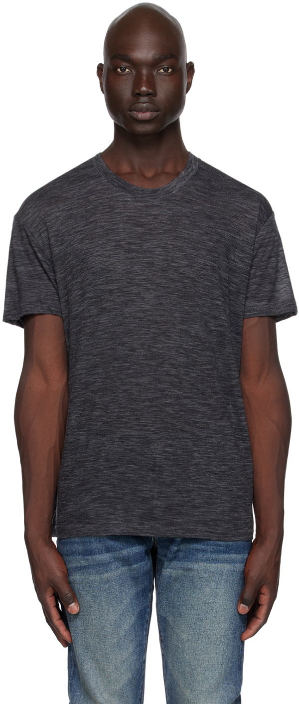 TOM FORD Black Embroidered T-Shirt TOM FORD