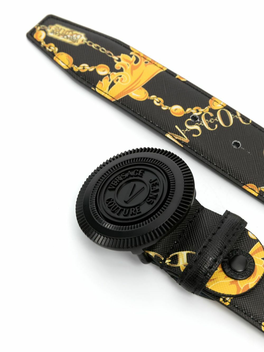 VERSACE JEANS COUTURE - Logoed Leather Belt Versace
