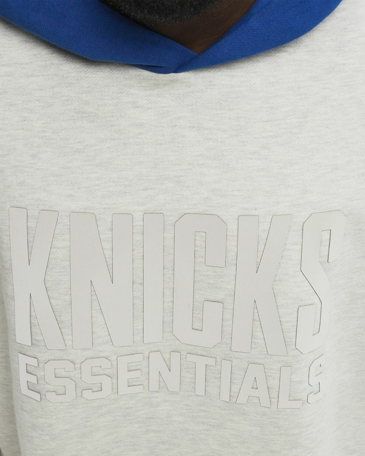 Fear of God Essentials PULL OVER HOODIE - NEW YORK KNICKS White Mens ...