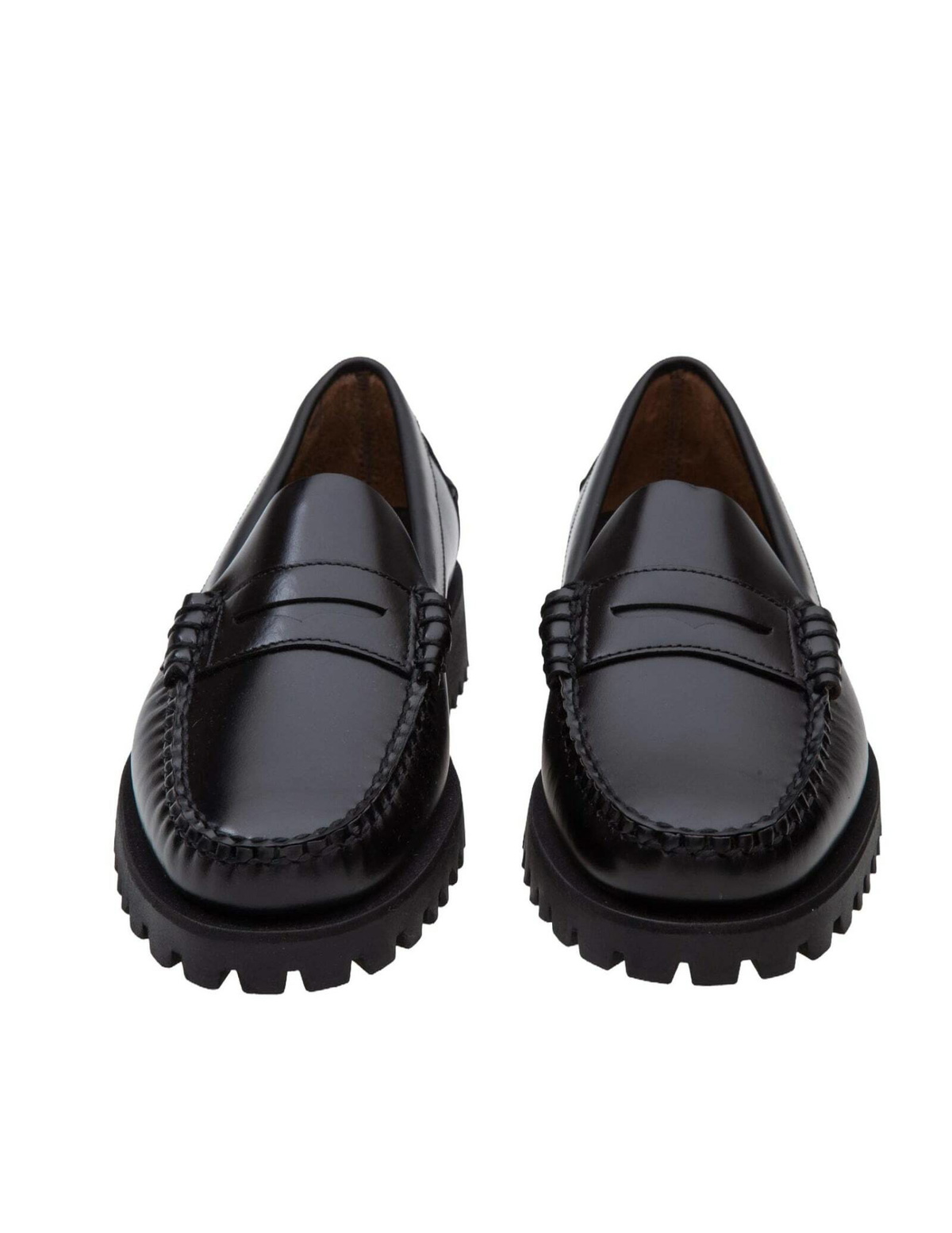 Sebago Dan Lug Loafers In Black Leather Sebago