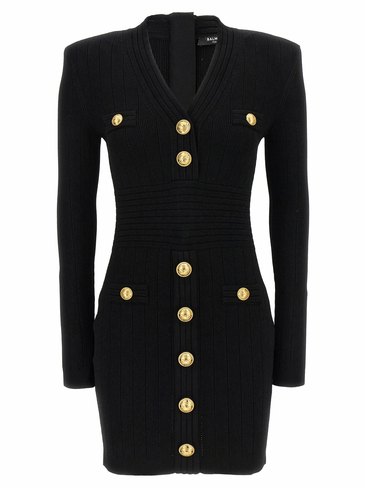 Balmain Logo Button Ribbed Dress Balmain