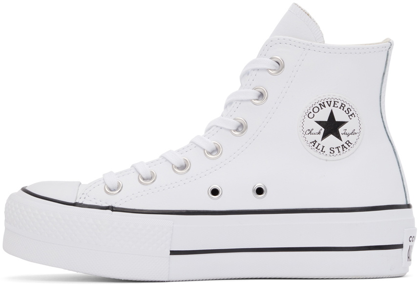 Converse White Leather Chuck Taylor All Star Lift High Sneakers Converse