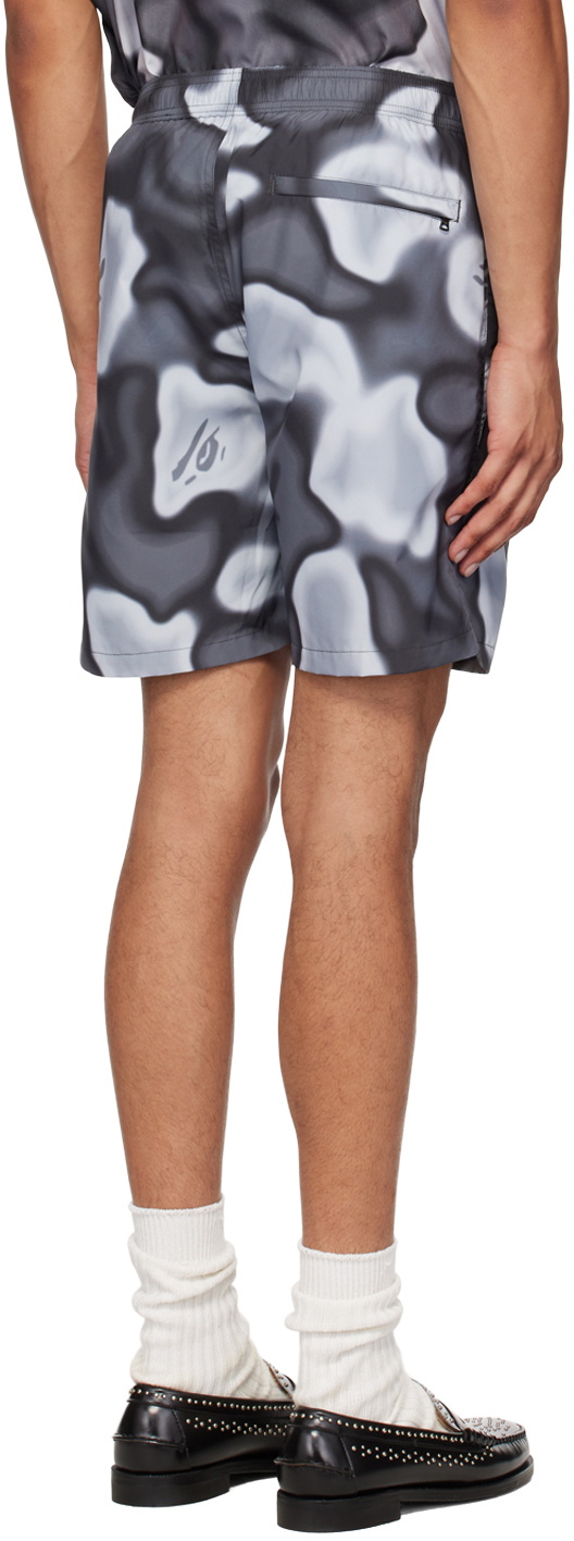 BAPE Black & Gray Liquid Camo One Point Swim Shorts A Bathing Ape