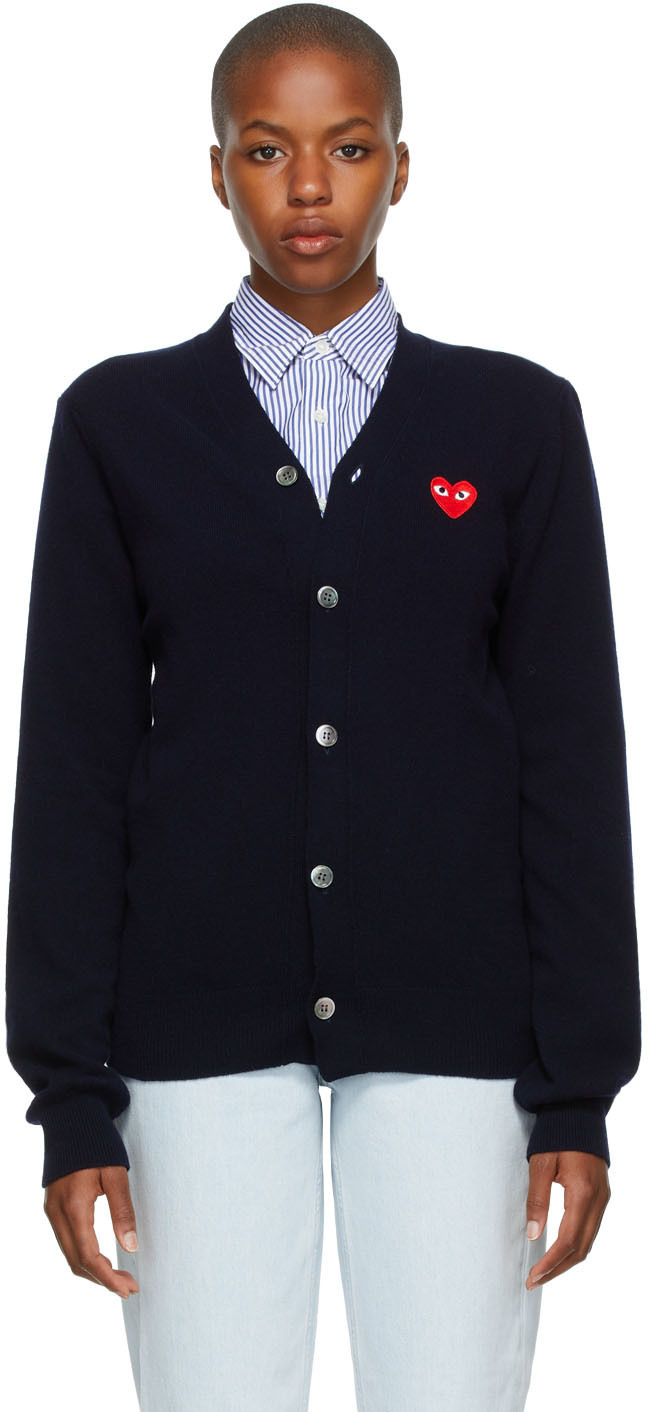 COMME des GARÇONS PLAY Heart Patch V-Neck Cardigan Comme des Garcons Play
