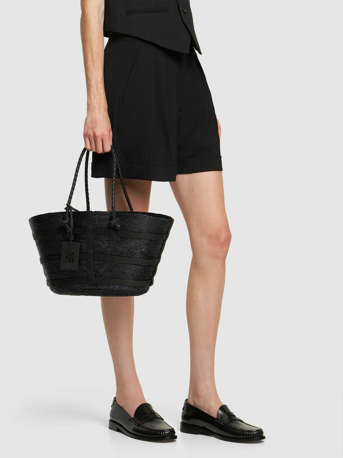 ALTUZARRA - Small Watermill Straw Shoulder Bag Altuzarra
