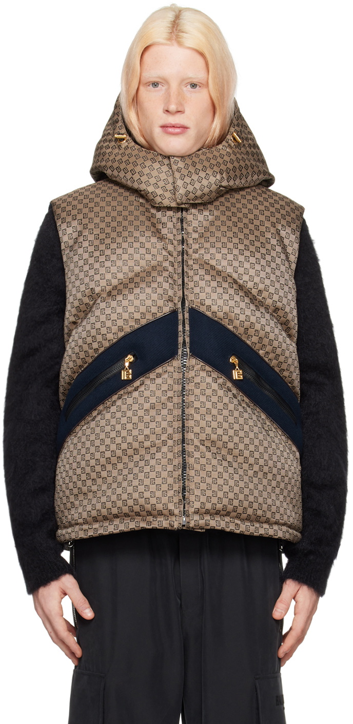 Balmain Brown Mini Monogram Vest Balmain