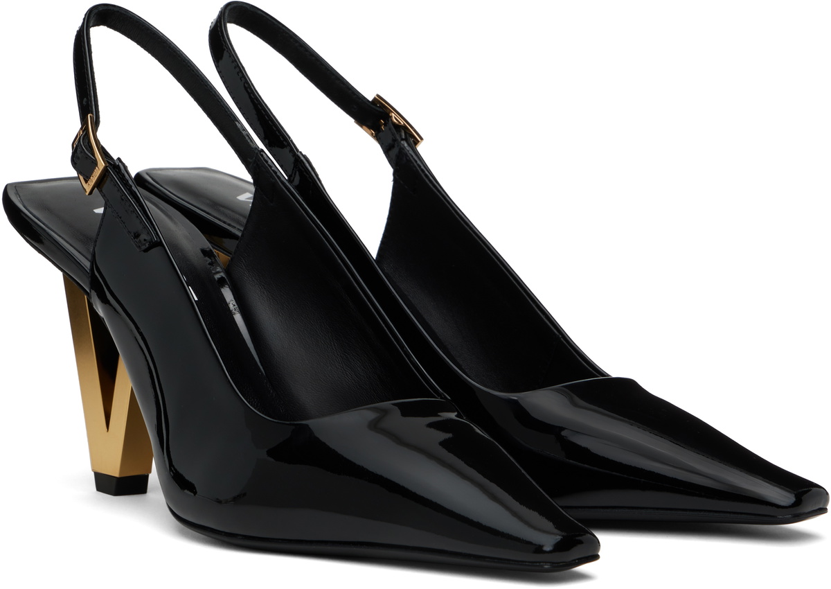 Versace Black V2025 Patent Slingback 85 mm Heels Versace