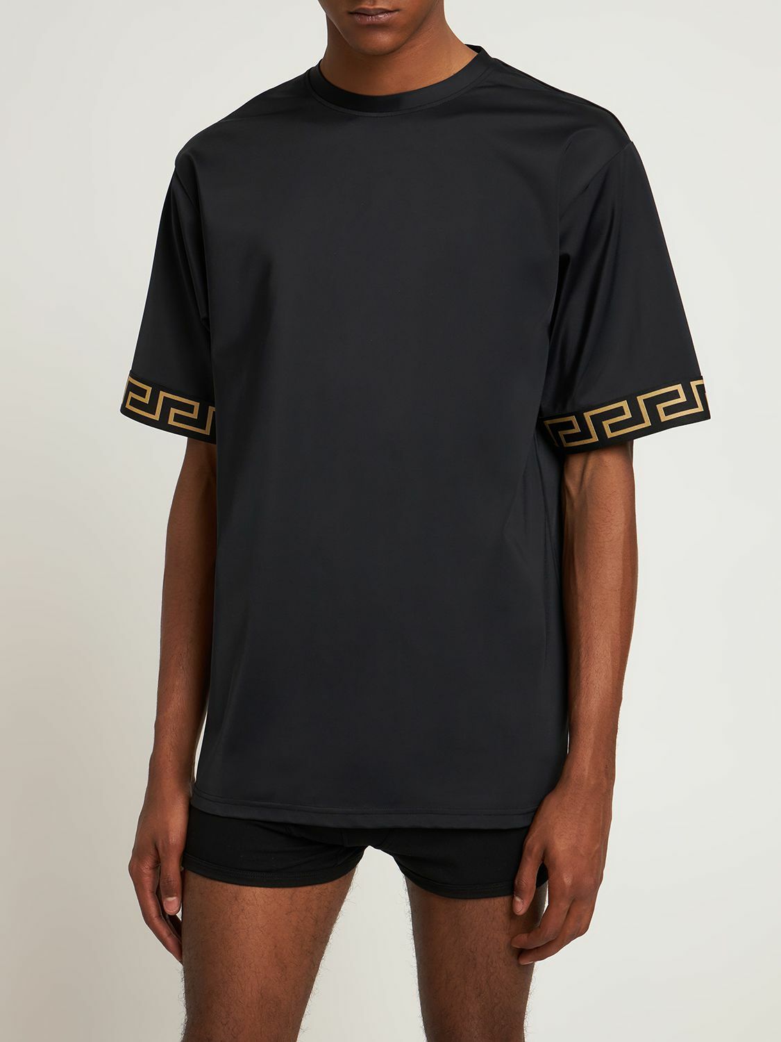 VERSACE Greca & Logo Stretch Tech T-shirt Versace