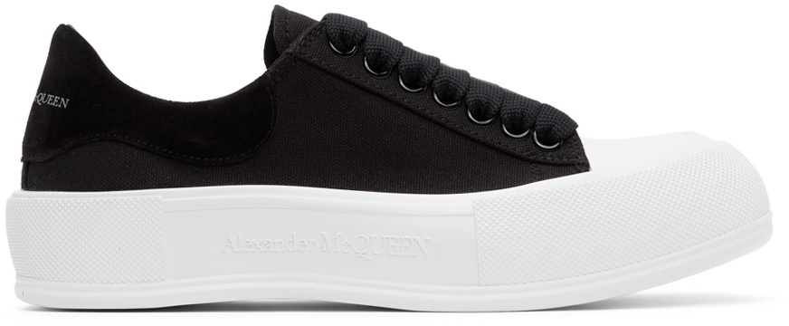 Alexander McQueen Black Deck Plimsoll Sneakers Alexander McQueen