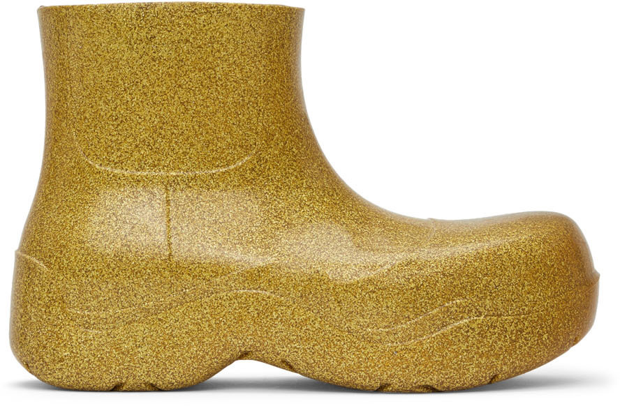 Bottega Veneta Gold Puddle Boots Bottega Veneta