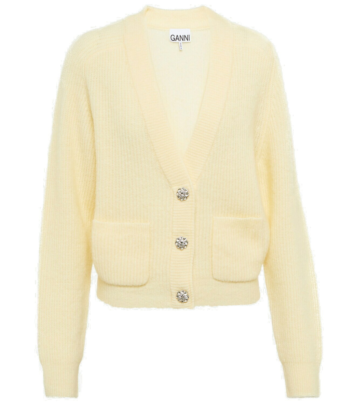Ganni - Embellished alpaca and wool-blend cardigan GANNI