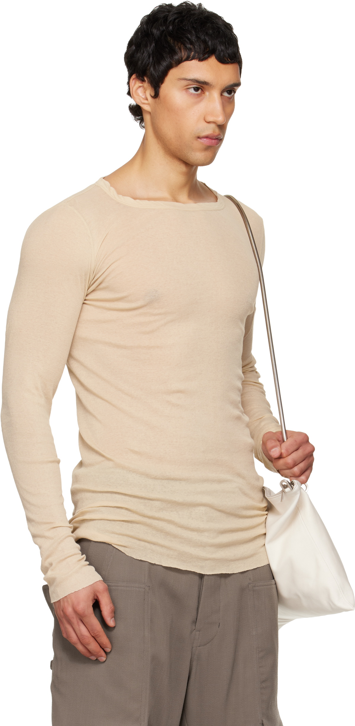 Rick Owens Gray Temple Rib LS T-shirt Rick Owens