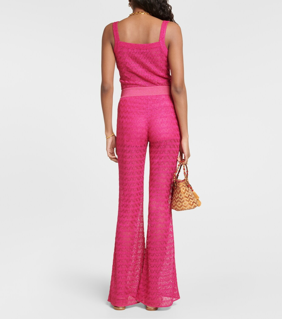 Missoni - Lamé high-rise flared pants Missoni
