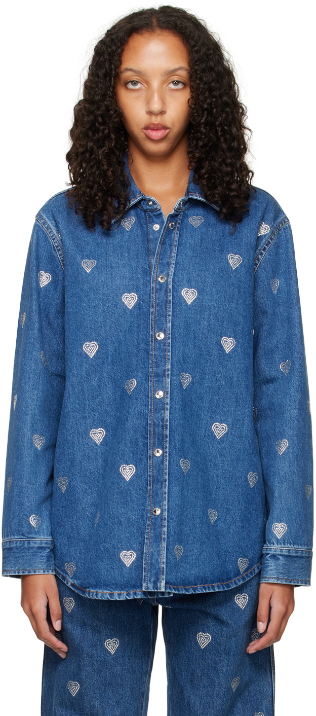 MACH & MACH Blue Heart Denim Shirt MACH & MACH