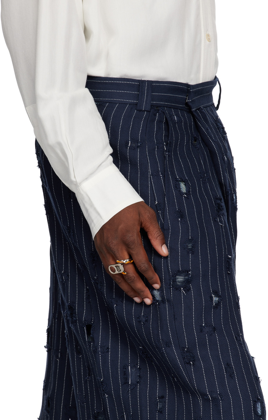 Acne Studios Silver Crushed Cans Ring Acne Studios