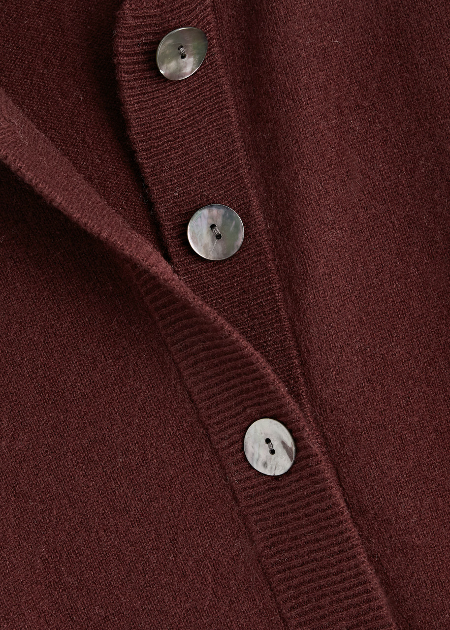Crush Cashmere Lennon Cashmere Cardigan Burgundy CRUSH CASHMERE