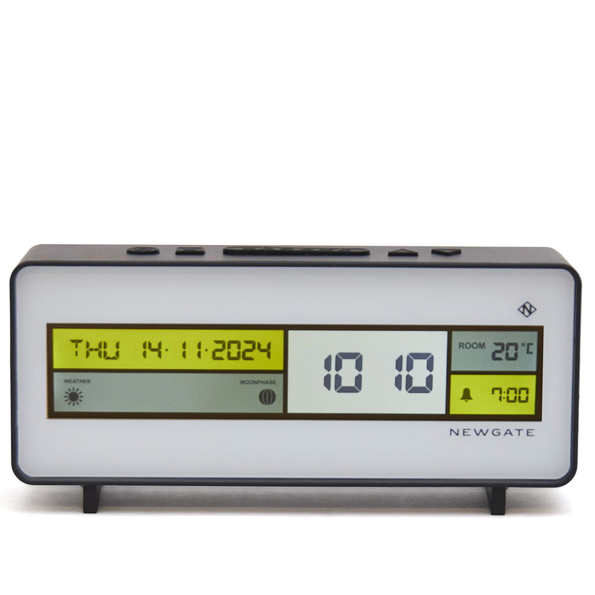 Newgate Clocks Futurama LCD Digital Alarm Clock in Black/White Newgate ...